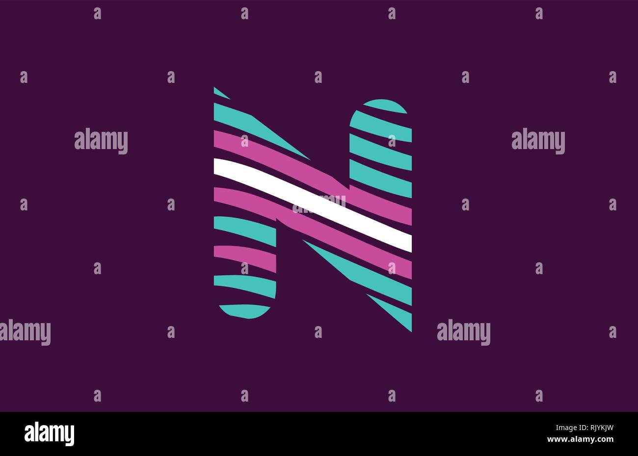 design of alphabet letter n with lines stripe as a logo for a company ...