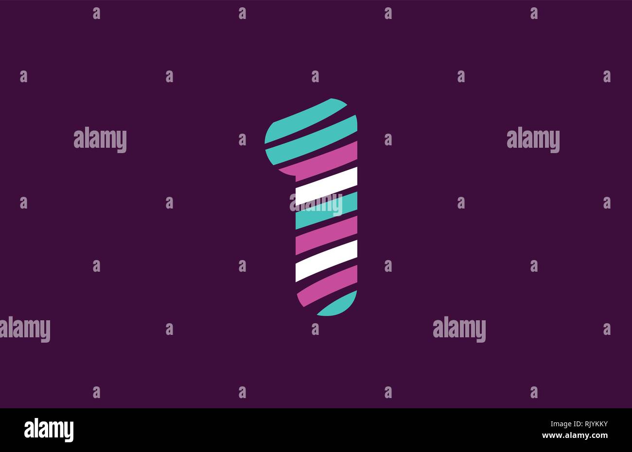 design of number 1 one with lines stripe as a logo for a company or ...