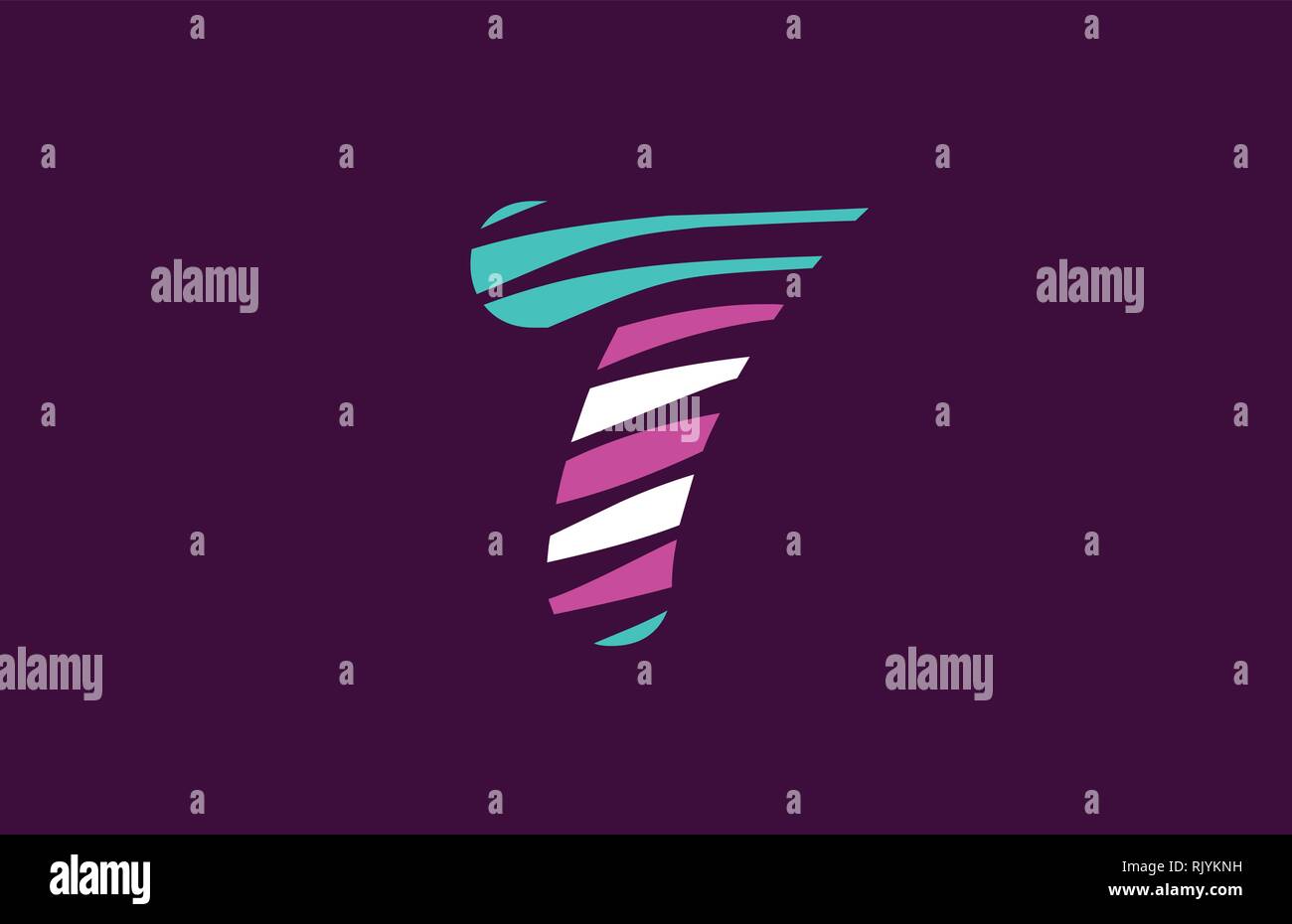 design of number 7 with lines stripe as a logo for a company or ...