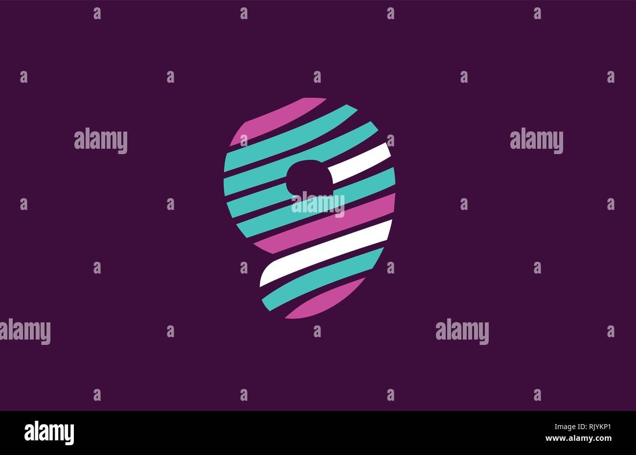 design of number 9 with lines stripe as a logo for a company or ...