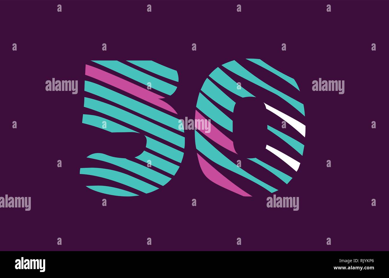 design of number 50 with lines stripe as a logo for a company or ...