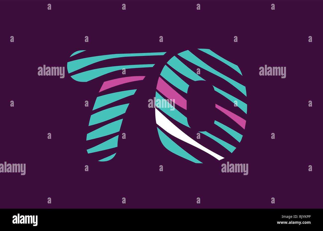 design of number 70 with lines stripe as a logo for a company or ...