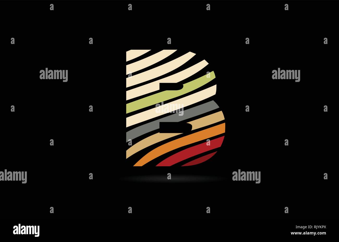 design of alphabet letter b with lines stripe as a logo for a company or business Stock Vector ...