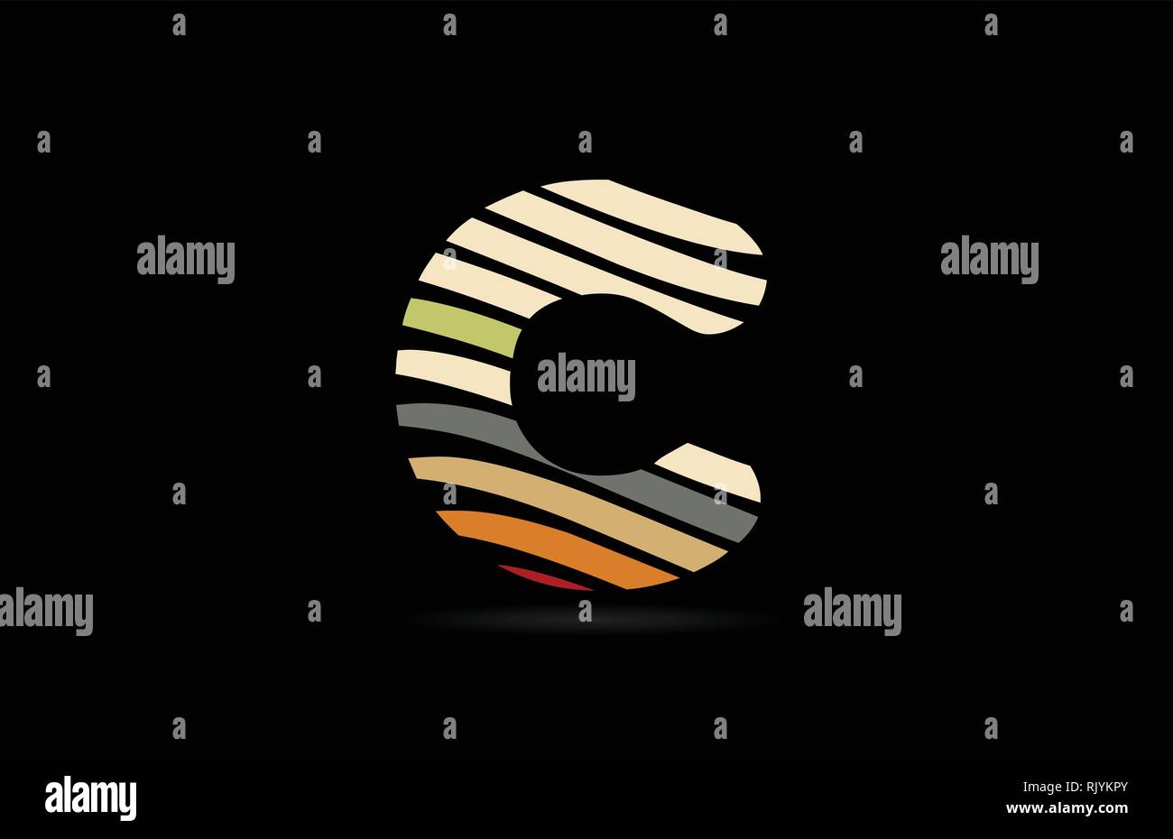 design of alphabet letter c with lines stripe as a logo for a company ...