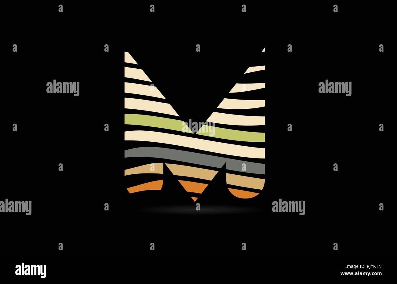 design of alphabet letter m with lines stripe as a logo for a company ...
