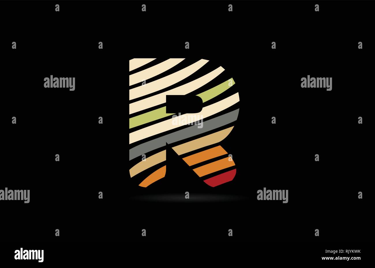 design of alphabet letter r with lines stripe as a logo for a company ...