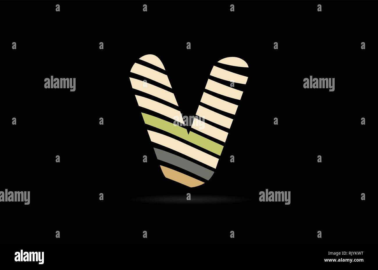 design of alphabet letter v with lines stripe as a logo for a company ...