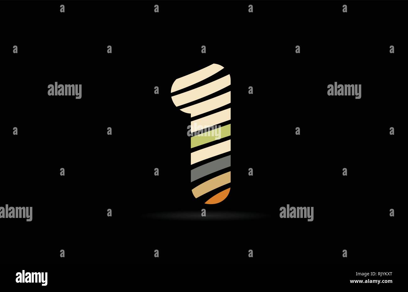 design of number 1 one with lines stripe as a logo for a company or ...