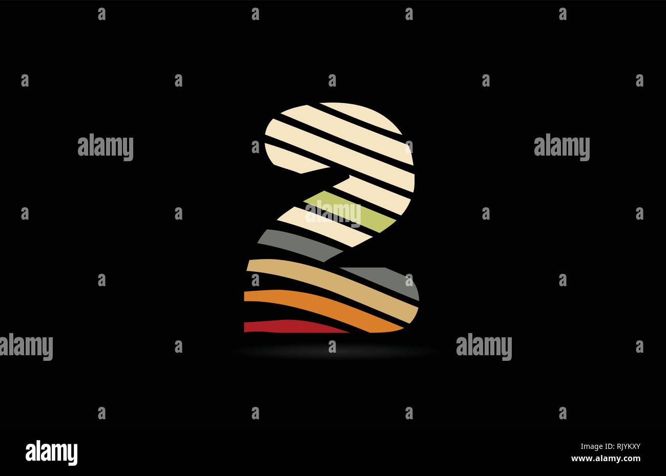 design of number 2 with lines stripe as a logo for a company or ...