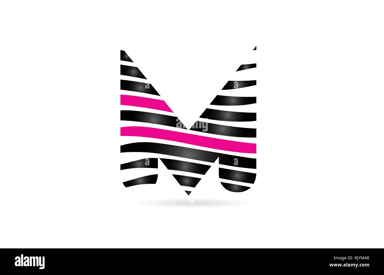 design of alphabet letter m with lines stripe as a logo for a company ...