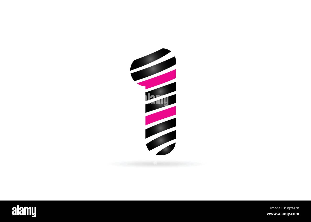design of number 1 one with lines stripe as a logo for a company or ...