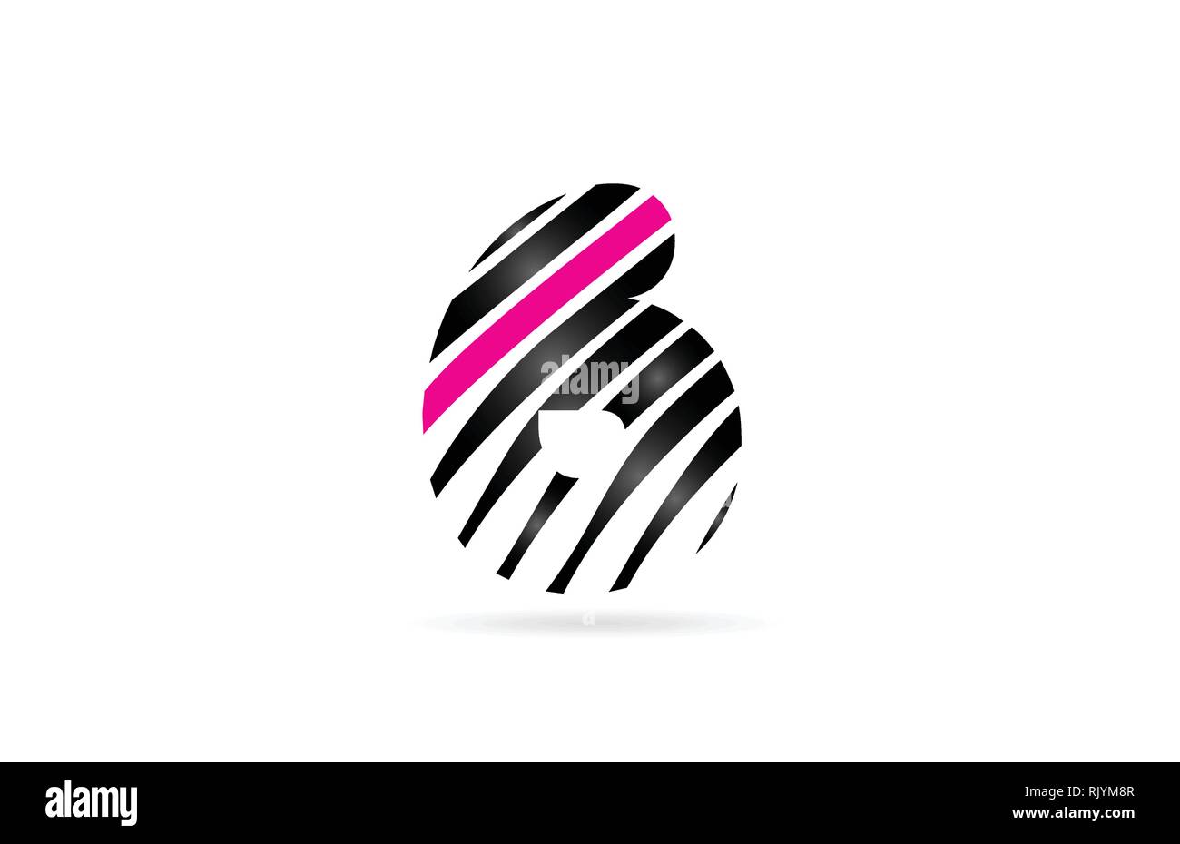 design of number 6 with lines stripe as a logo for a company or ...