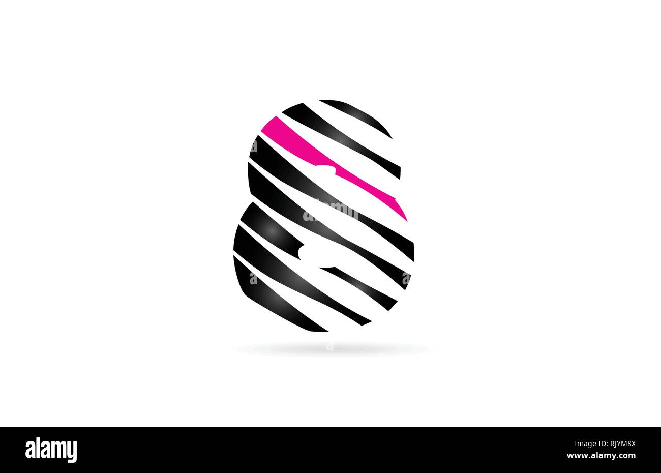 design of number 8 with lines stripe as a logo for a company or ...