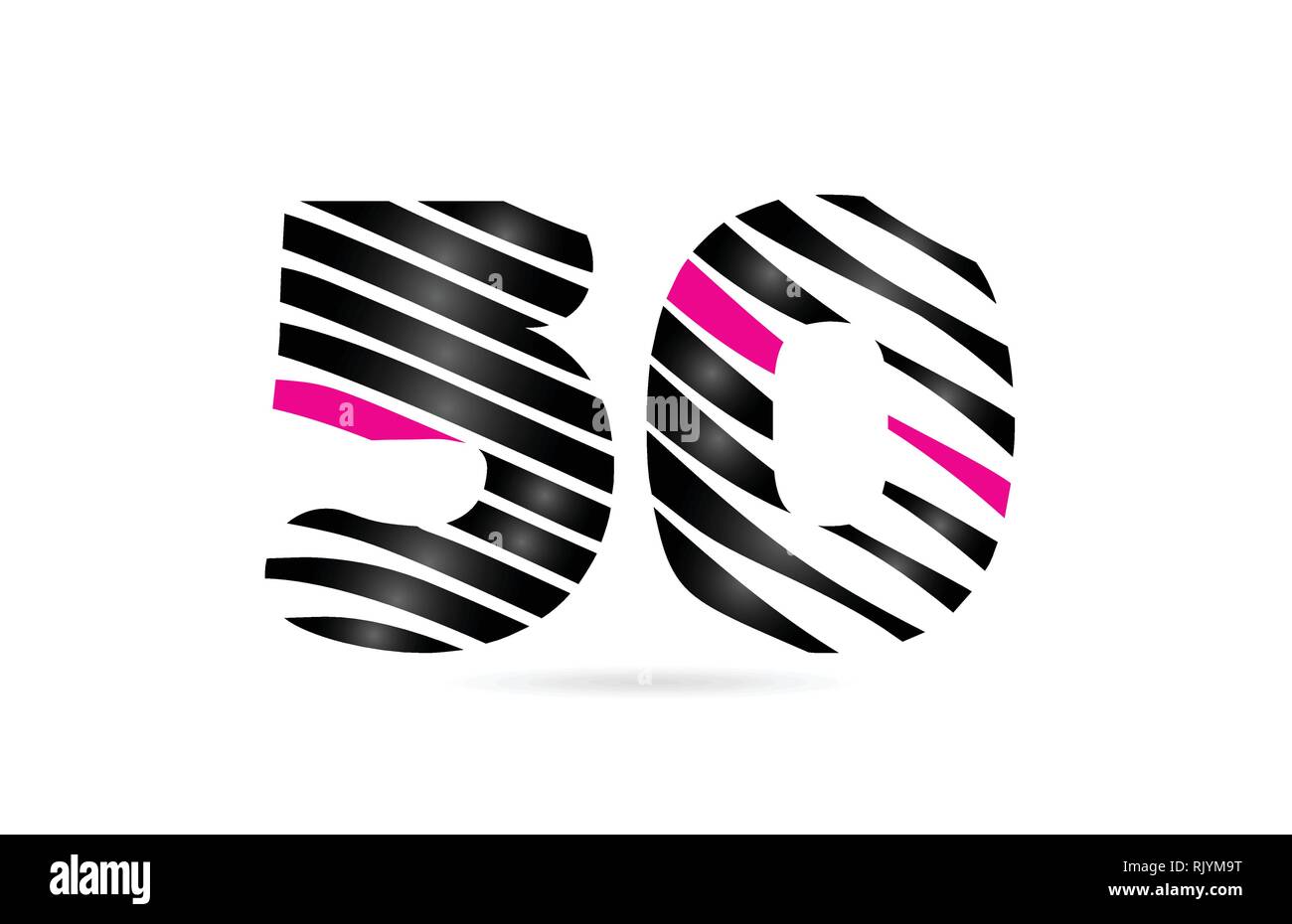 design of number 50 with lines stripe as a logo for a company or ...