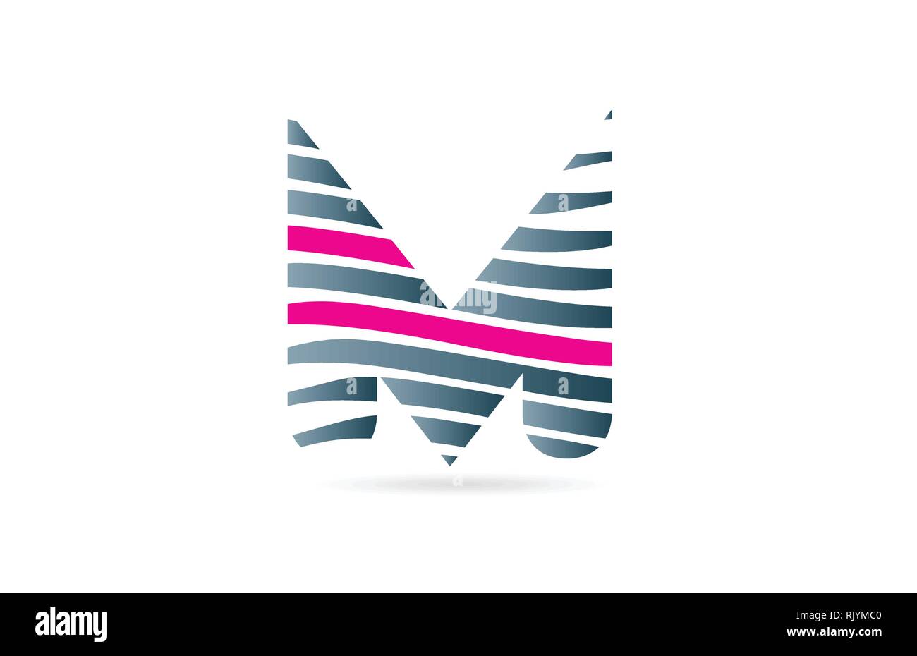design of alphabet letter m with lines stripe as a logo for a company ...