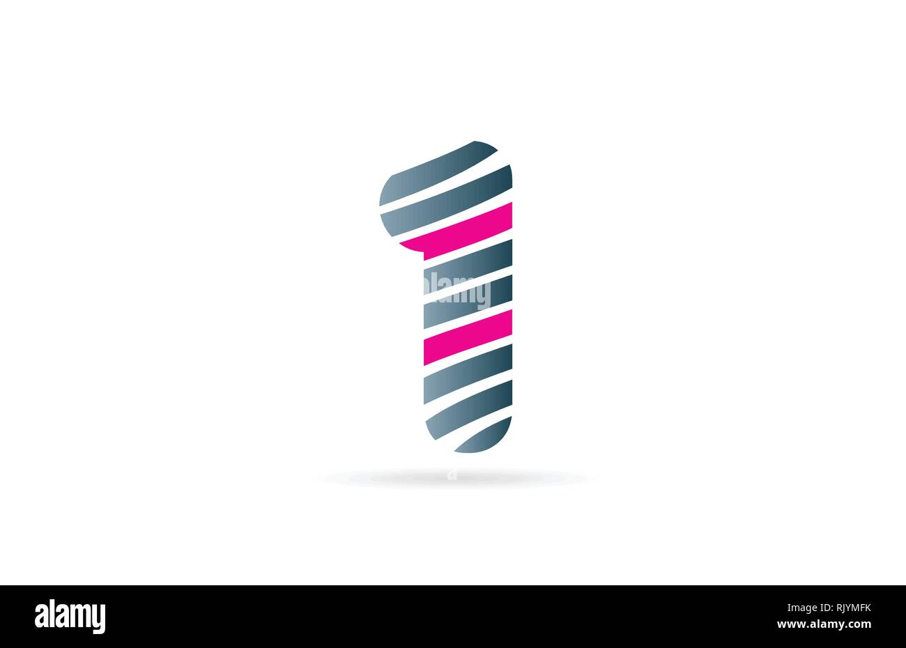 design of number 1 one with lines stripe as a logo for a company or ...