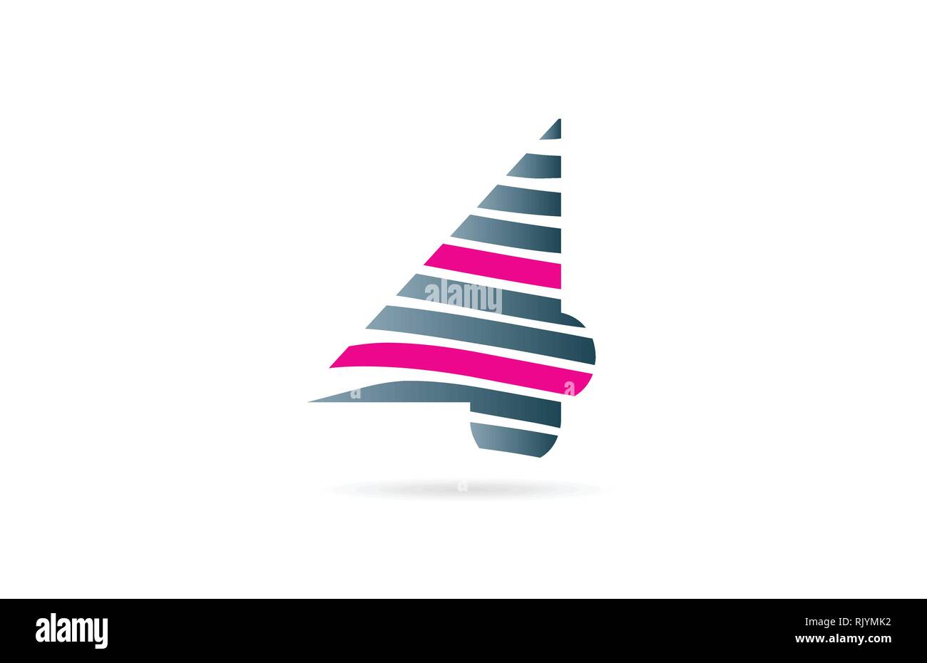 design of number 4 with lines stripe as a logo for a company or ...
