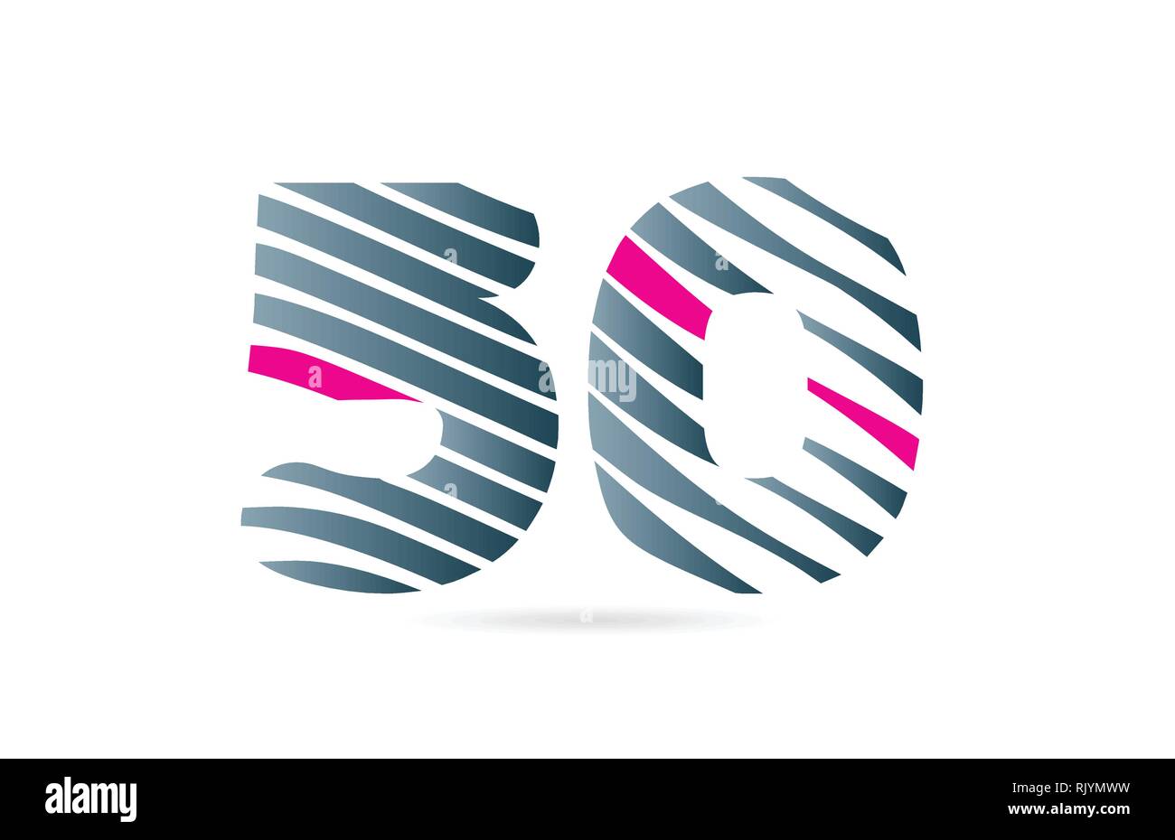 design of number 50 with lines stripe as a logo for a company or ...