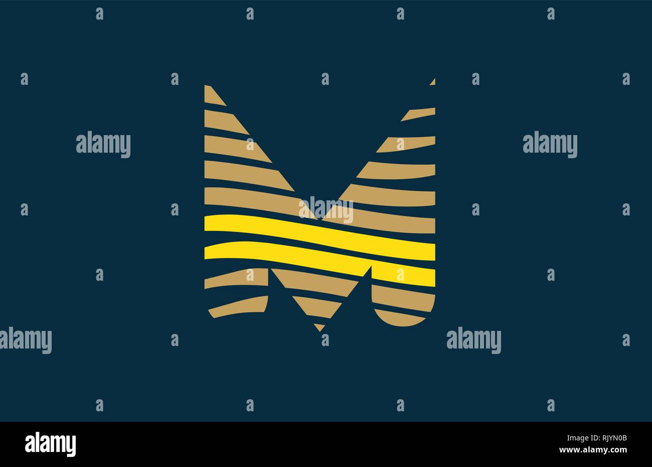 design of alphabet letter m with lines stripe as a logo for a company ...