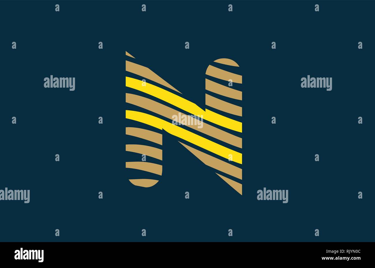 design of alphabet letter n with lines stripe as a logo for a company ...