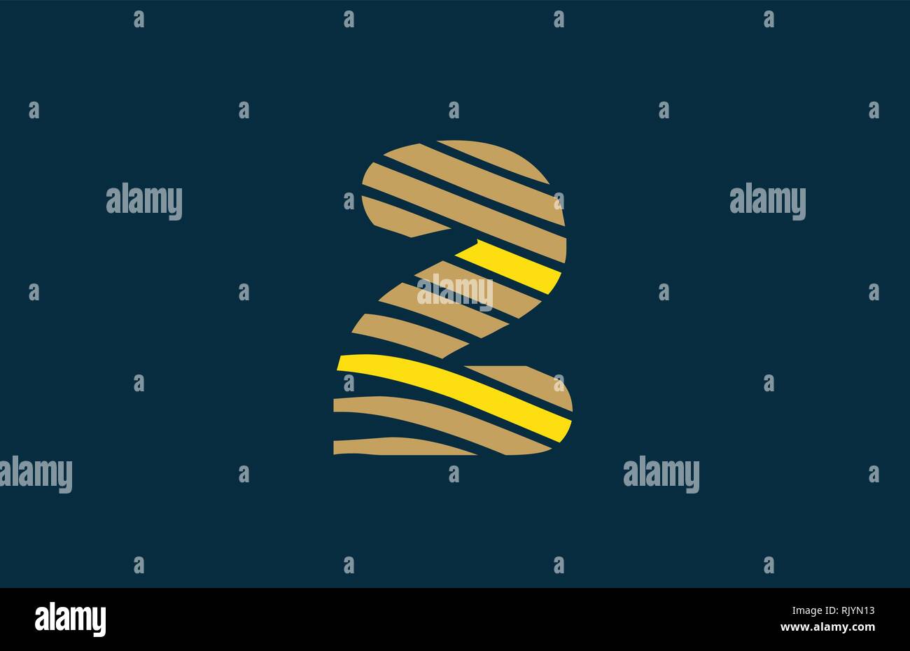 design of number 2 with lines stripe as a logo for a company or ...