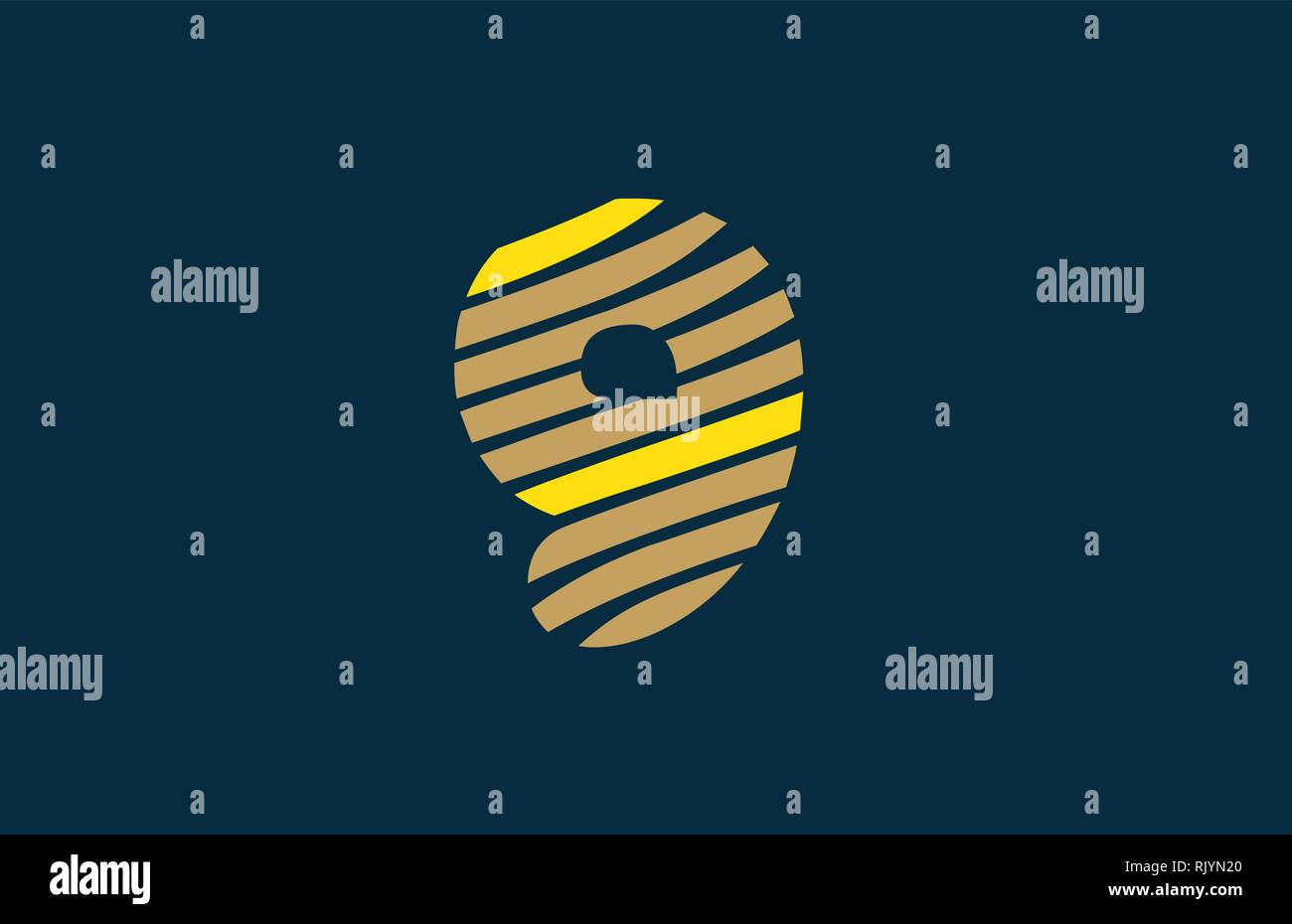 design of number 9 with lines stripe as a logo for a company or ...