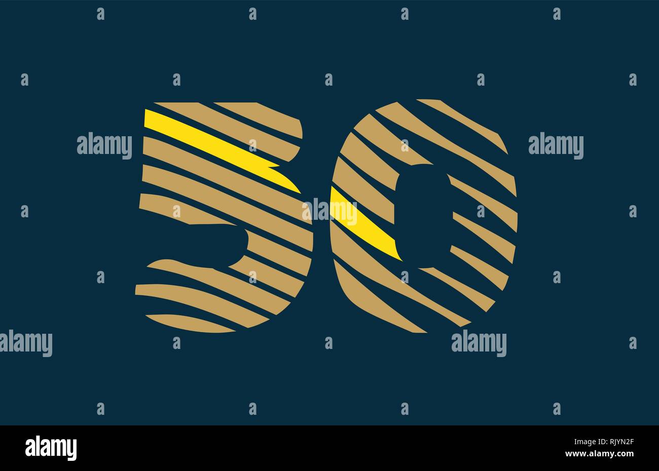 design of number 50 with lines stripe as a logo for a company or ...