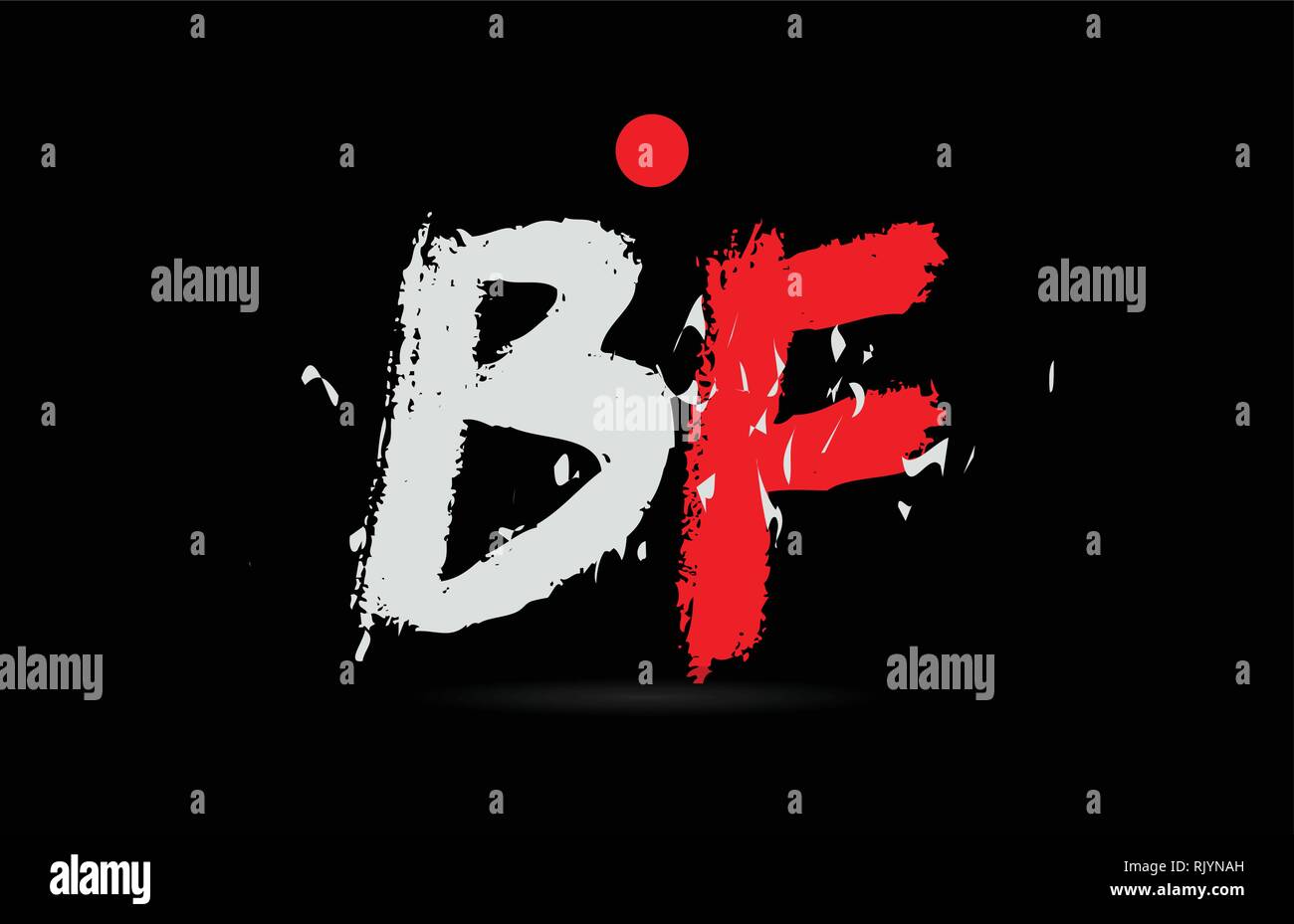 Design of alphabet letter combination BF B F on black background with ...