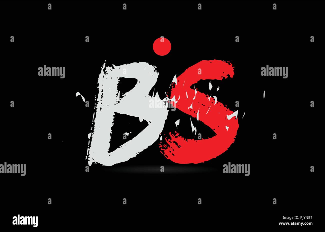 Design of alphabet letter combination BS B S on black background with ...