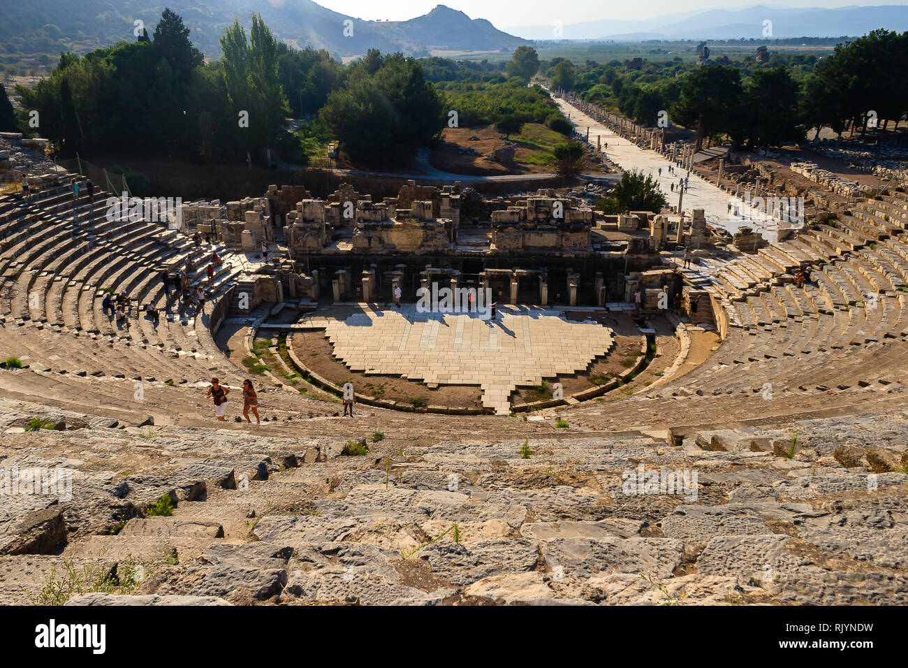 Ephesus, one of the largest Roman archaeological sites in Turkey Stock ...