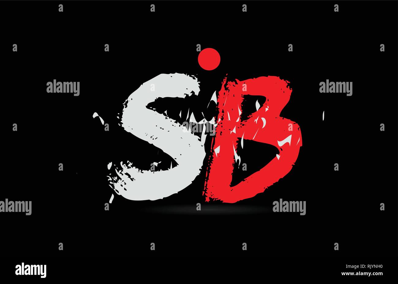 Design of alphabet letter combination SB S B on black background with ...
