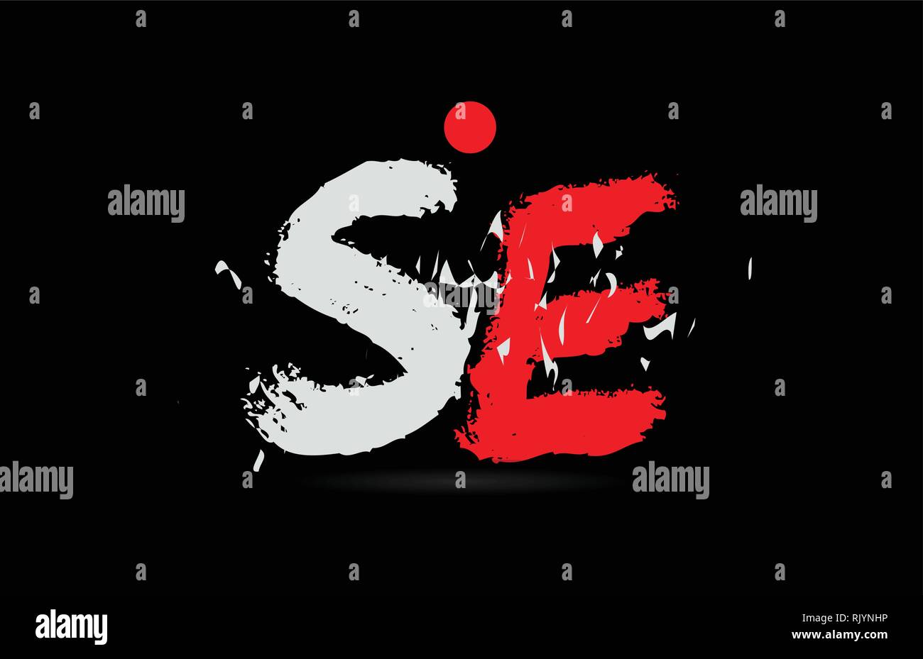 Design of alphabet letter combination SE S E on black background with ...