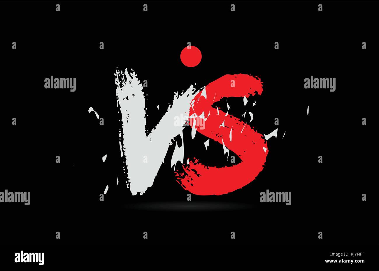 Design of alphabet letter combination VS V S on black background with ...