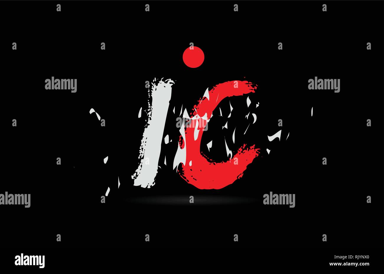 Design of alphabet letter combination IC I C on black background with ...