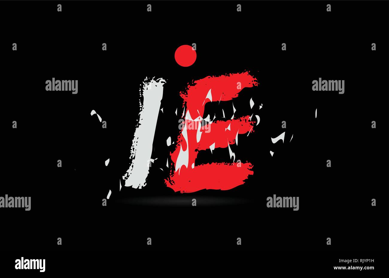 Design of alphabet letter combination IE I E on black background with ...