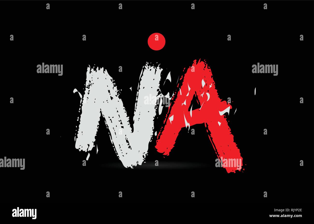 Design of alphabet letter combination NA N A on black background with ...