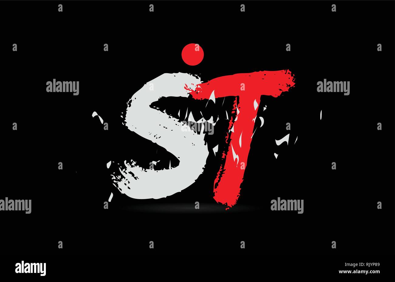 Red Letter T Black Background