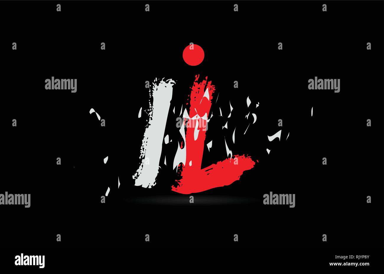 Design of alphabet letter combination IL I L on black background with ...