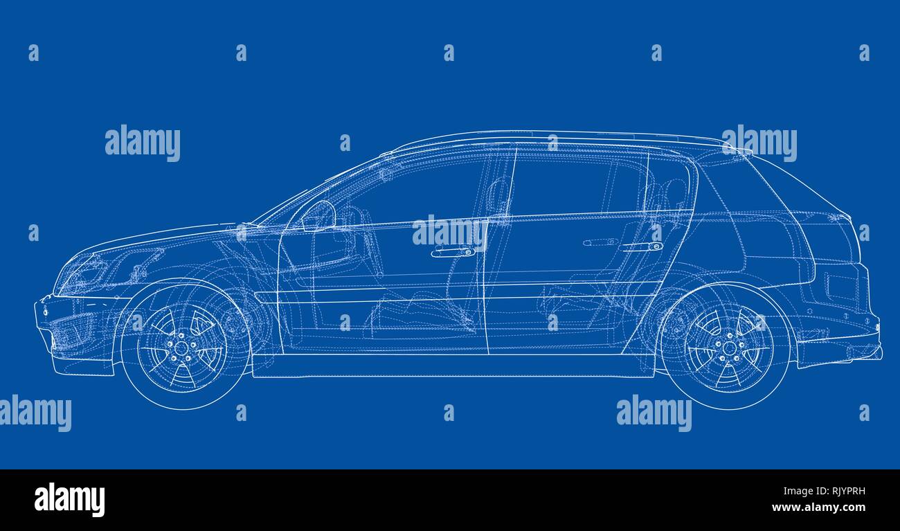 Concept car. Vector rendering of 3d Stock Vector Image & Art - Alamy
