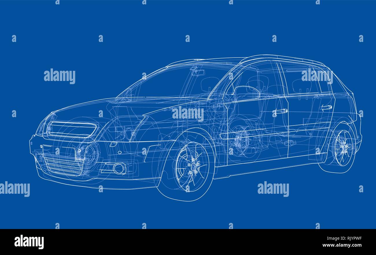 Concept car. Vector rendering of 3d Stock Vector Image & Art - Alamy