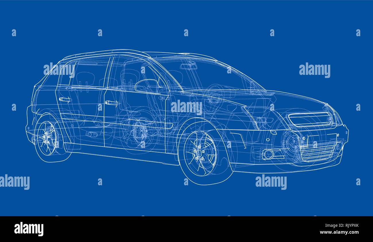 Concept car. Vector rendering of 3d Stock Vector Image & Art - Alamy