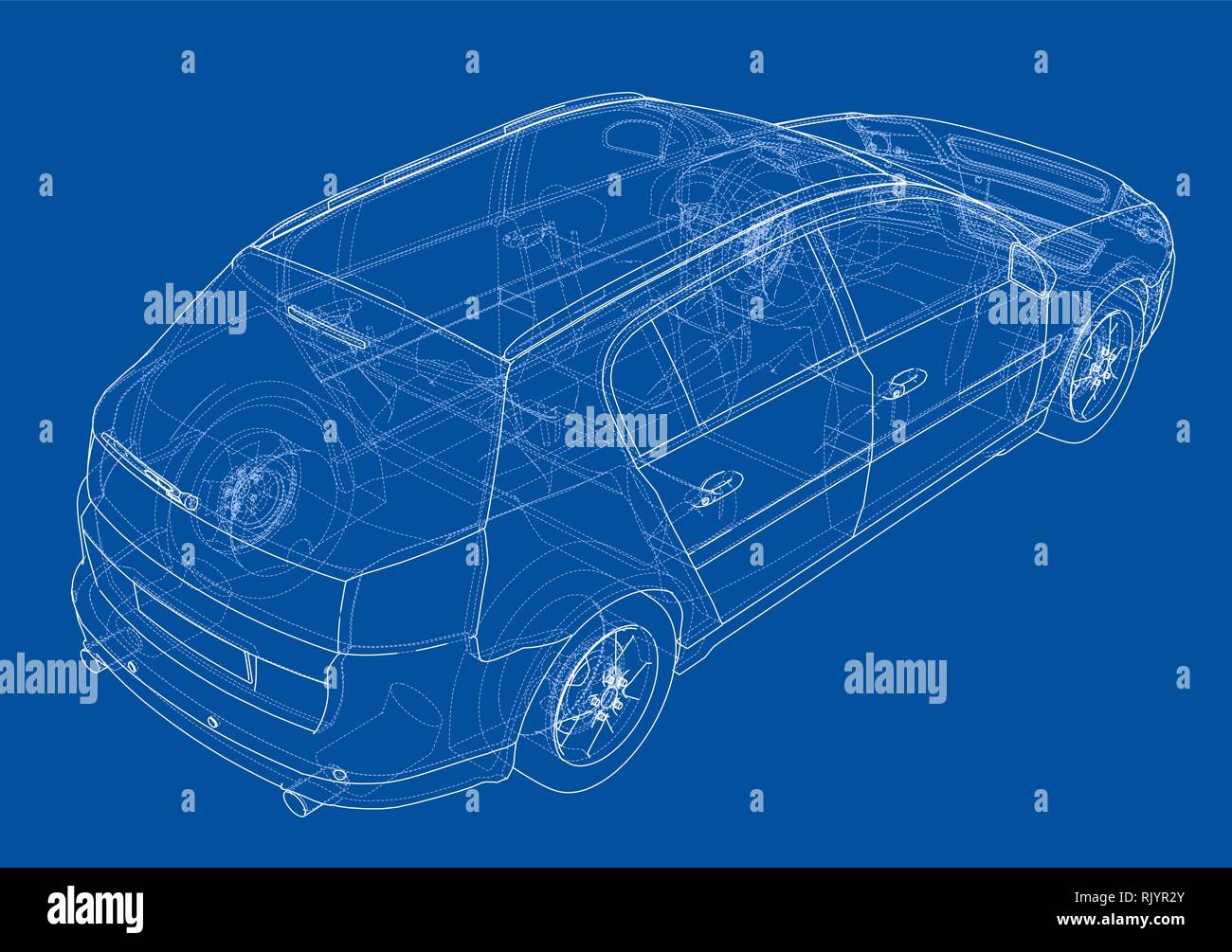 Concept car. Vector rendering of 3d Stock Vector Image & Art - Alamy