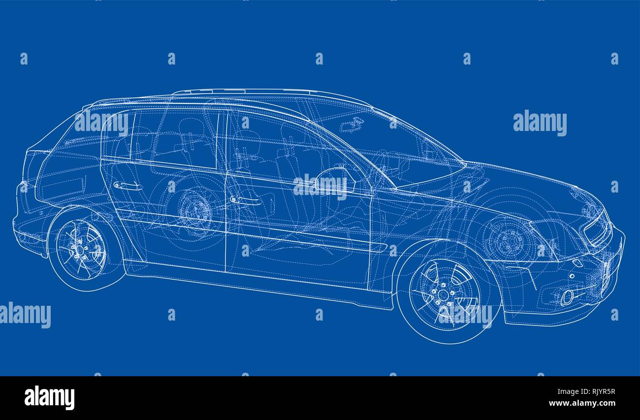 Concept car. Vector rendering of 3d Stock Vector Image & Art - Alamy