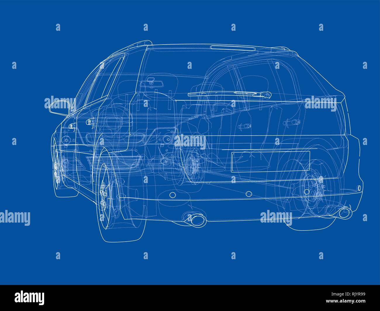 Concept car. Vector rendering of 3d Stock Vector Image & Art - Alamy