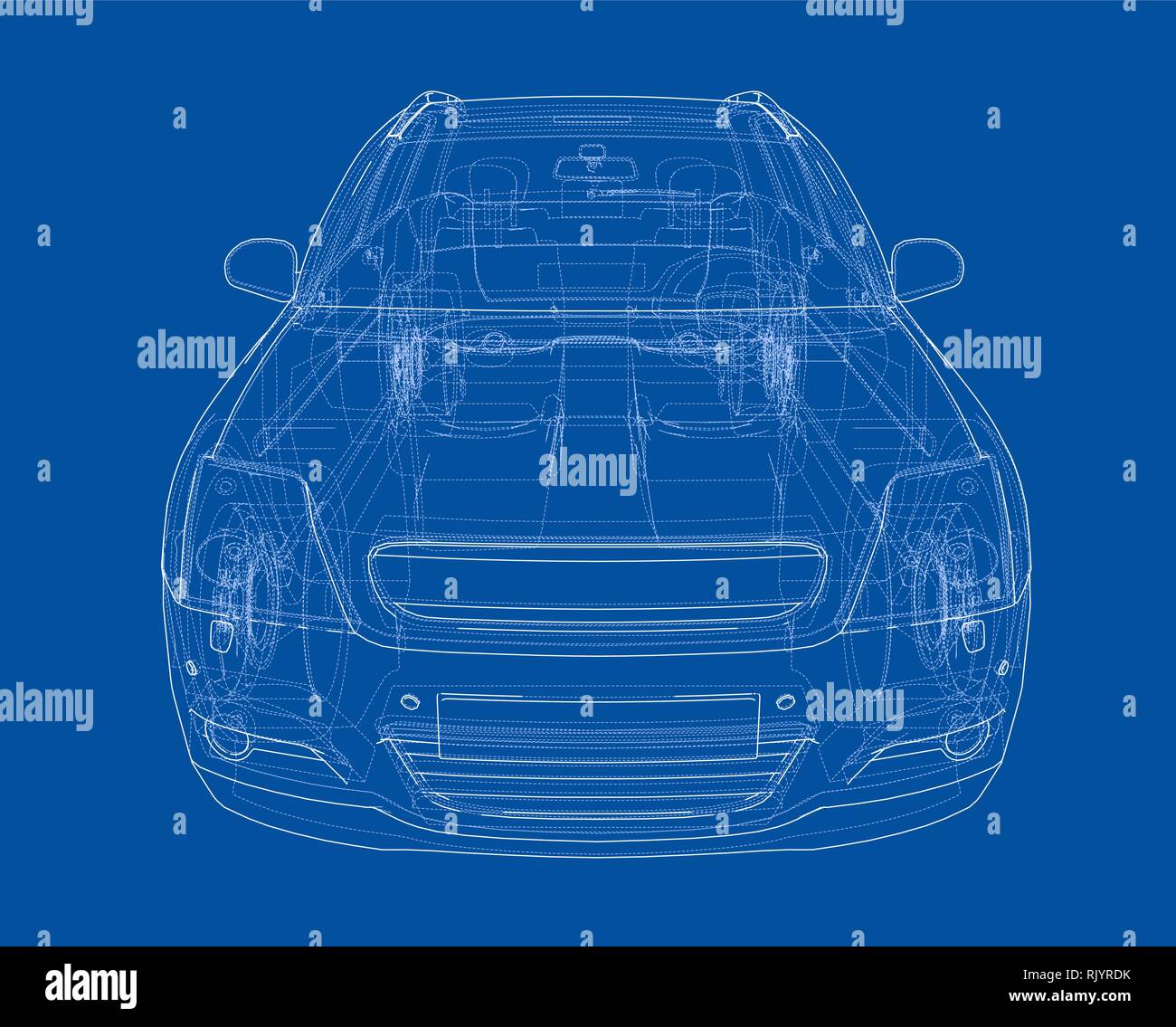 Concept car. Vector rendering of 3d Stock Vector Image & Art - Alamy