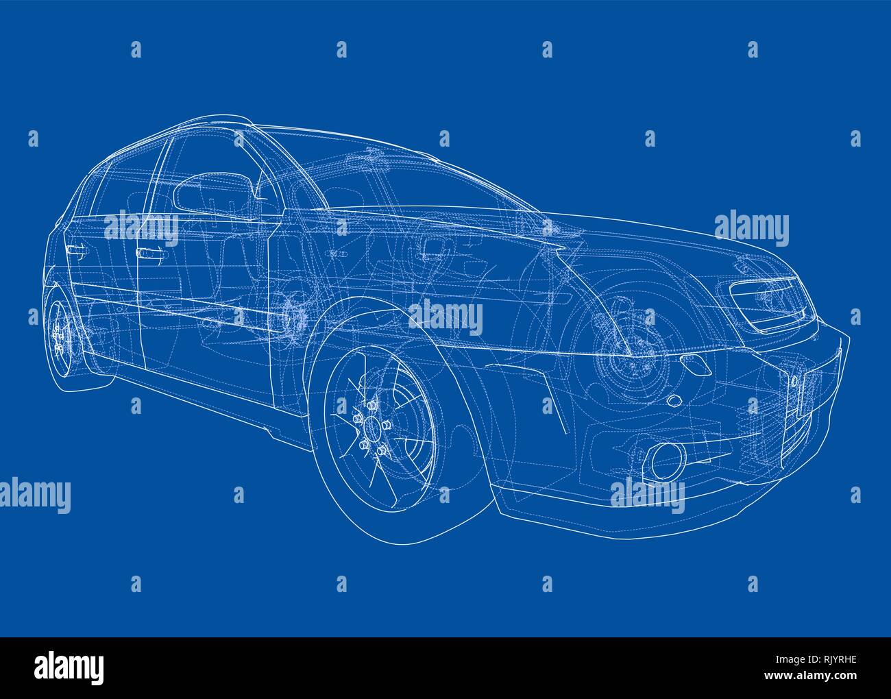 Concept car. Vector rendering of 3d Stock Vector Image & Art - Alamy