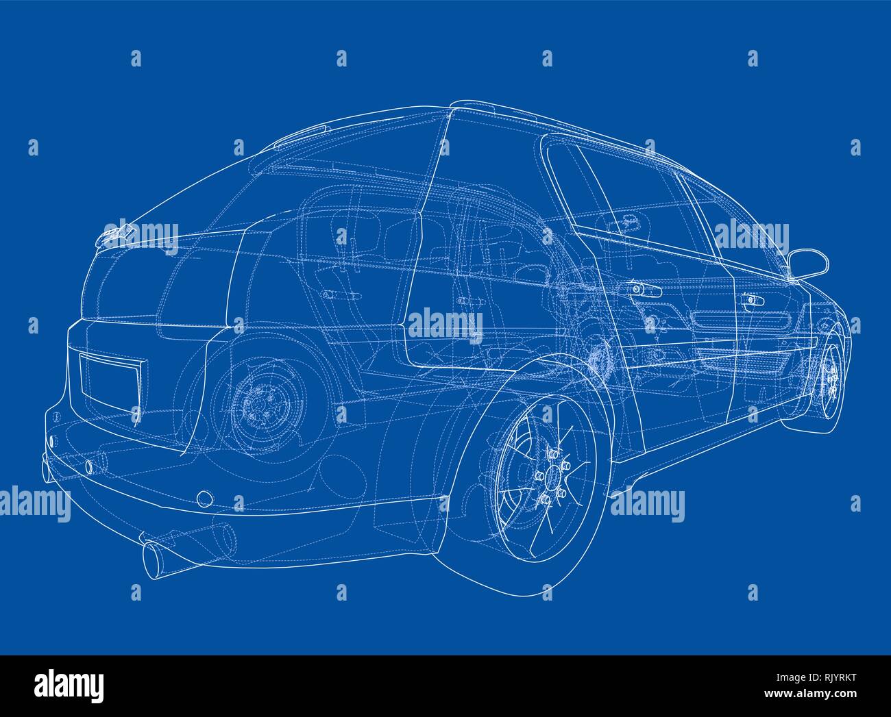 Concept car. Vector rendering of 3d Stock Vector Image & Art - Alamy