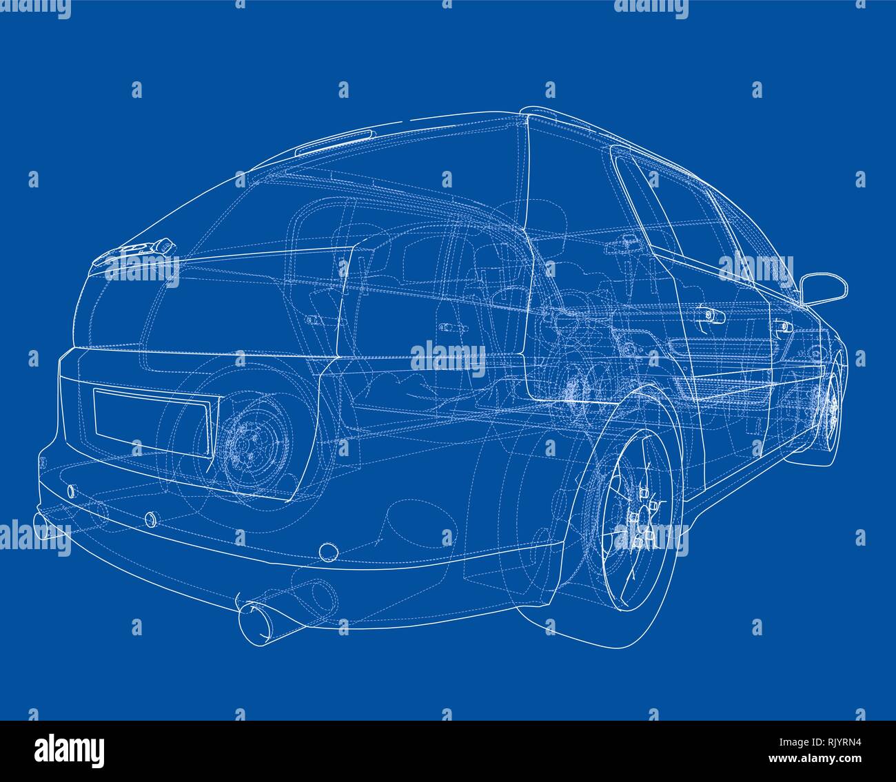 Concept car. Vector rendering of 3d Stock Vector Image & Art - Alamy