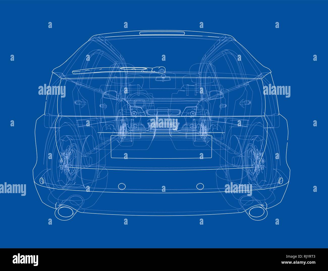Concept car. Vector rendering of 3d Stock Vector Image & Art - Alamy