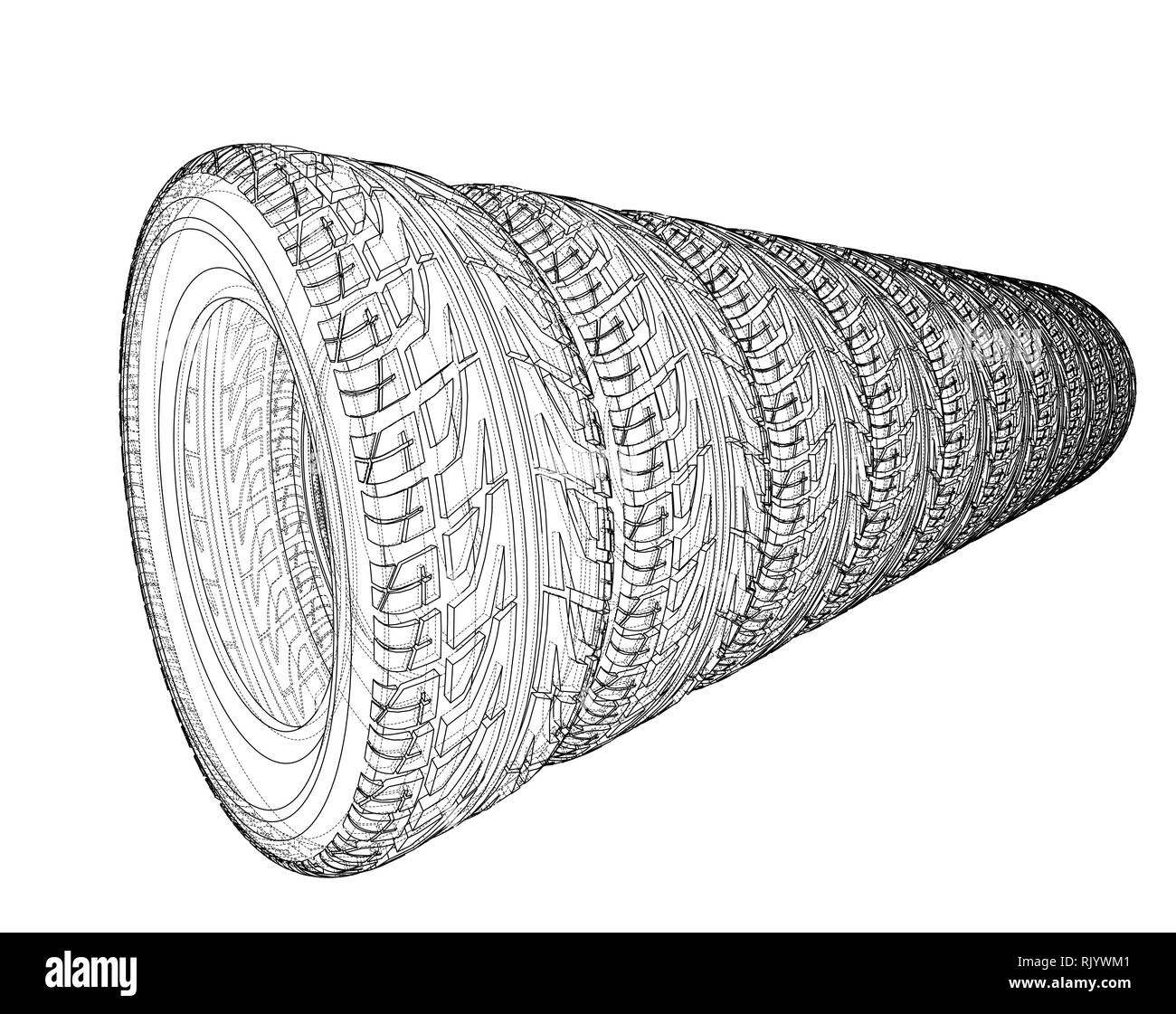 Car tires concept. Vector rendering of 3d Stock Vector Image & Art - Alamy